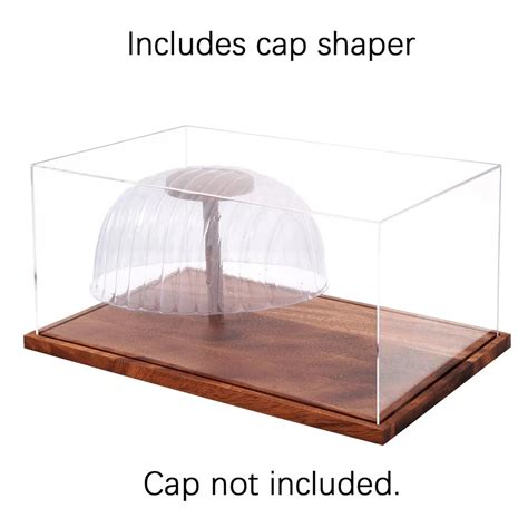 Clear Acrylic Baseball Cap Display Case With Uv Protection And Wood