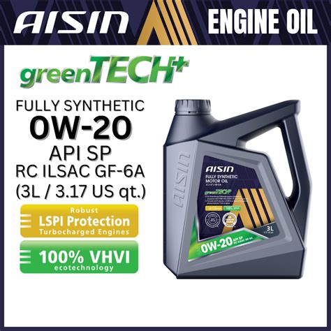 100 Original Aisin Engine Oil Fully Synthetic Api Sp Rc Ilsac Gf 6a 0w20 3l Lazada