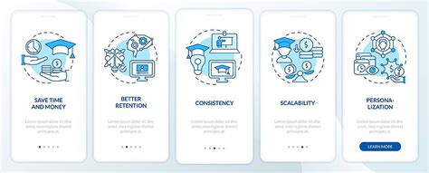 Advantages Of Elearning Onboarding Mobile App Screen Form Learning Presentation Vector Form