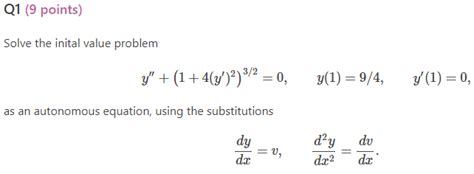 Solved Solve The Inital Value Problem