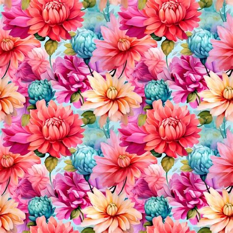 Premium Photo Watercolor Illustration Of A Flora Pattern Seamless