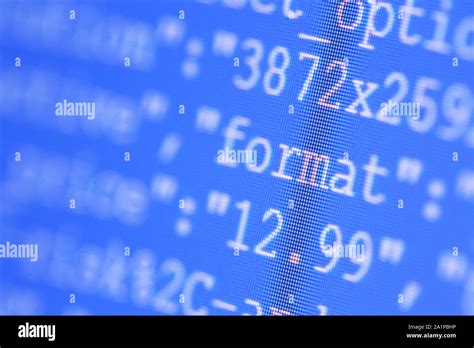 Close Up Of Html Codes On Led Screen Stock Photo Alamy
