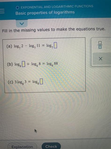 Solved O Exponential And Logarithmic Functions Basic