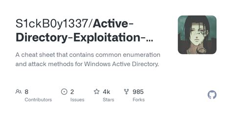 Github S1ckb0y1337 Active Directory Exploitation Cheat Sheet A Cheat Sheet That Contains