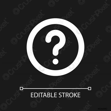 Question Mark Pixel Perfect White Linear Ui Icon For Dark Stock Vector Crushpixel