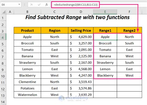 Subtracting One Range From Another In Excel Vba 3 Examples