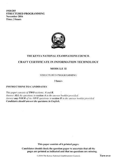 Structured Programming Module II Bachelor Of Technology In