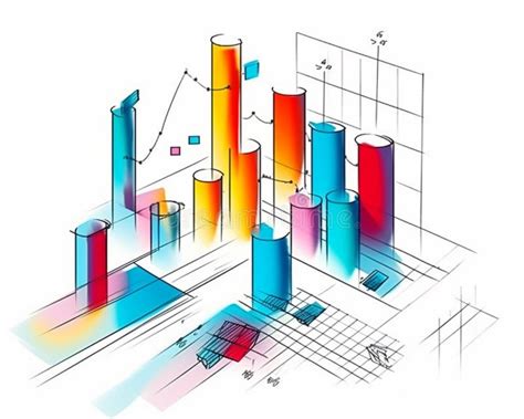 Data Visualization Chart Diagram Colorful Illustration With White