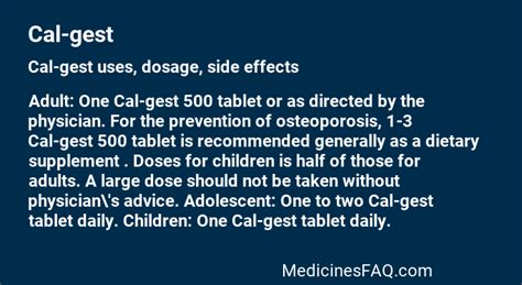 Cal Gest Uses Dosage Side Effects Food Interaction And Faq