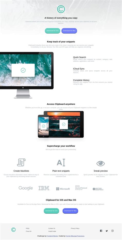 Frontend Mentor Clipboard Landing Page Coding Challenge Solution