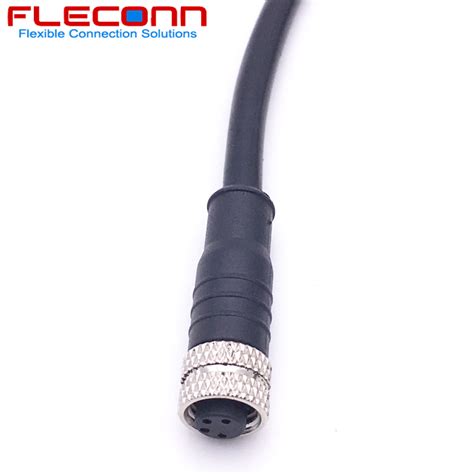 Ip67 M8 3 Pole 4 Pin Female Sensor Connector Cable Cordsets