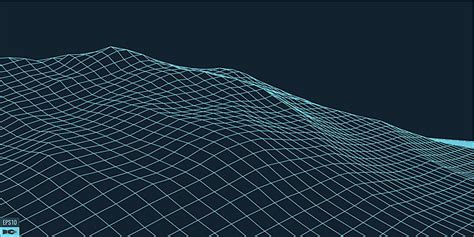 3d Technology Vector Illustration Of A Cyberspace Grid In An Abstract