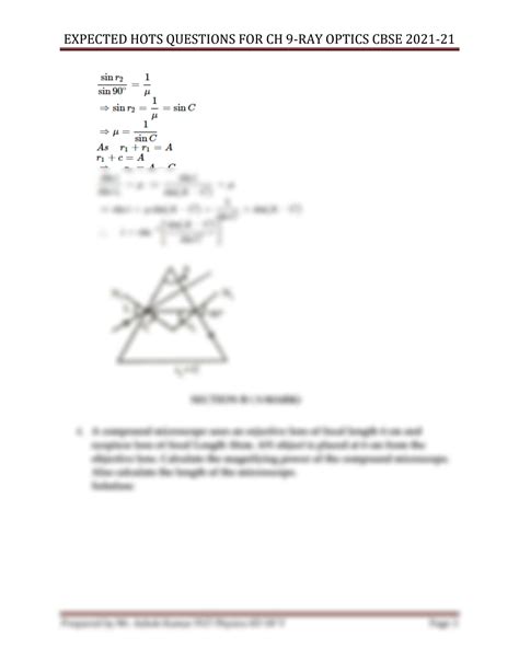 SOLUTION Ray Optics Questions With Solutions Studypool