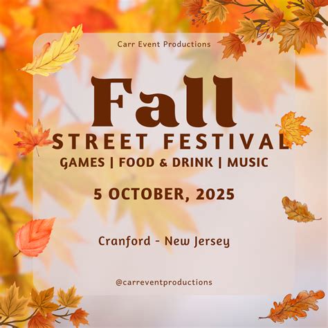 Cranford Fall Street Festival 2025 — Carr Event Productions