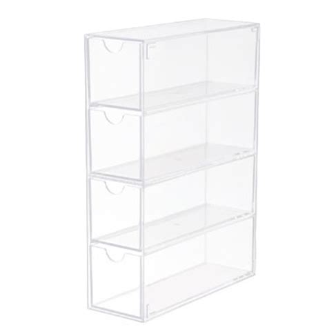 4 Drawers Eyeglass Storage Organizer Box Clear Acrylic Stackable