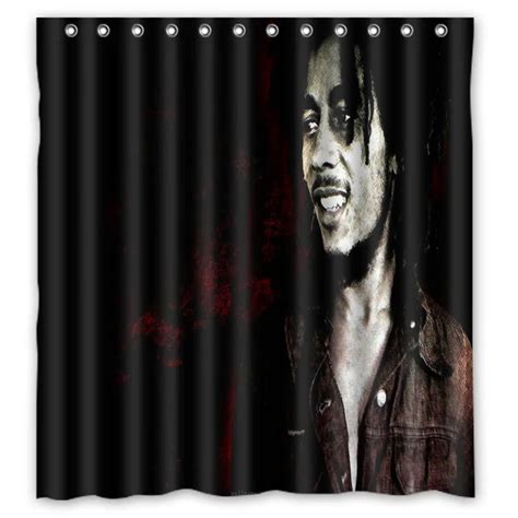 Vixm Home Custom Bob Marley Bath Curtains Waterproof Fabric Shower Curtains For Home Decors With