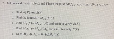 solved 7 let the random variables x and y have the joint