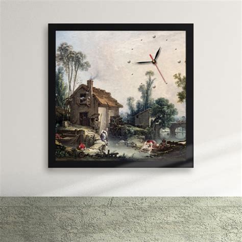 나무자전거 디자인액자시계 Gg Px060 명화86프랑수아부셰의물레방앗간이있는풍경나무자전거 시트지 그래픽스티커 레터링전문