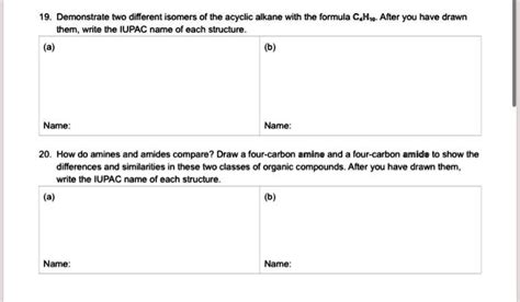Solved Demonstrate Two Different Isomers Of The Acyclic Alkane With The Formula C6h14 After