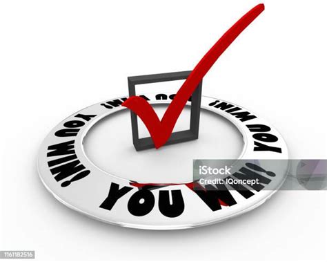 당신은 위대한 일 승리 우승자 게임 콘테스트 확인 마크 상자 워드 3d 일러스트 를 승리 경쟁에 대한 스톡 사진 및 기타 이미지