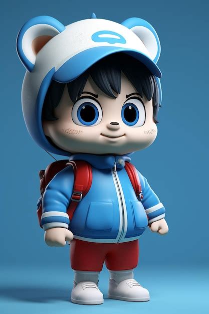 Cartoon Doraemon 3d Character Premium Ai Generated Image