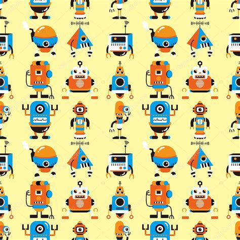 seamless robot pattern — stock vector © mocoo2003 15319683