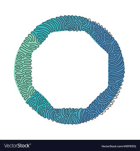 Continuous One Line Drawing Hand Drawn Octagon Vector Image
