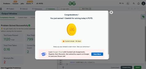 85 100daysofcode solved geeksforgeekspotd question sundaram