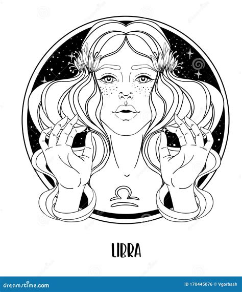 Illustration Of Libra Astrological Sign As A Beautiful Girl Zodiac