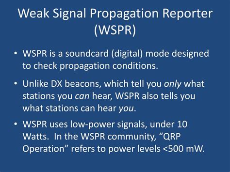 Ppt Weak Signal Propagation Reporter Wspr Powerpoint Presentation Free Download Id 454341