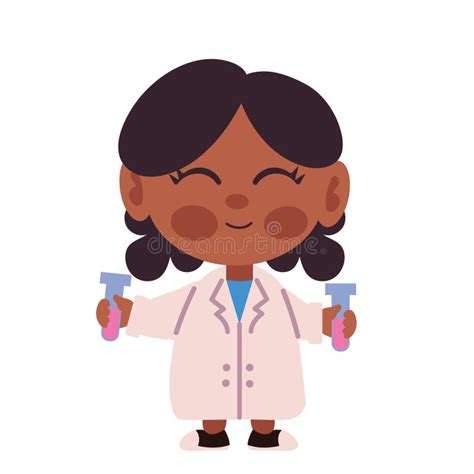 Scientist Girl Holding Test Tube Stock Vector Illustration Of Biology Glassware 342647608