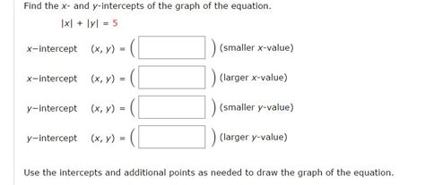 Solved Find The X And Y Intercepts Of The Graph Of The