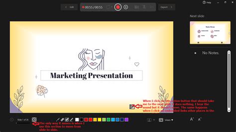 Unable To Click Buttons And Links While Recording Powerpoint