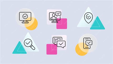 Premium Vector Tick Set Icon Checked Done Monitor Pointer Clipboard Confirmed Recommended