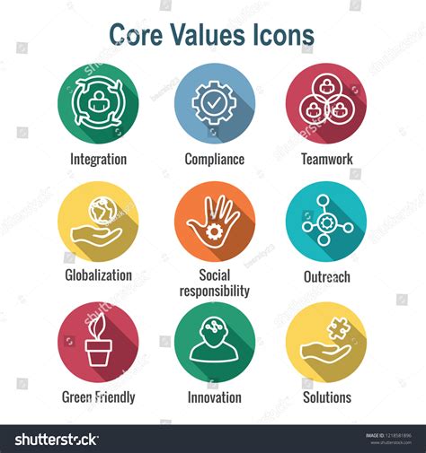 Core Values Outline Line Icon Conveying Stock Vector Royalty Free 1218581896 Shutterstock