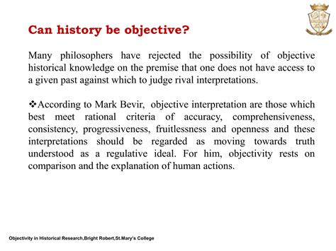 History Objectivity In Historical Research Pptx