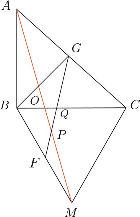 Geometry Calculate The Length Of The Segment Joining The Midpoints Of Bm And Ac