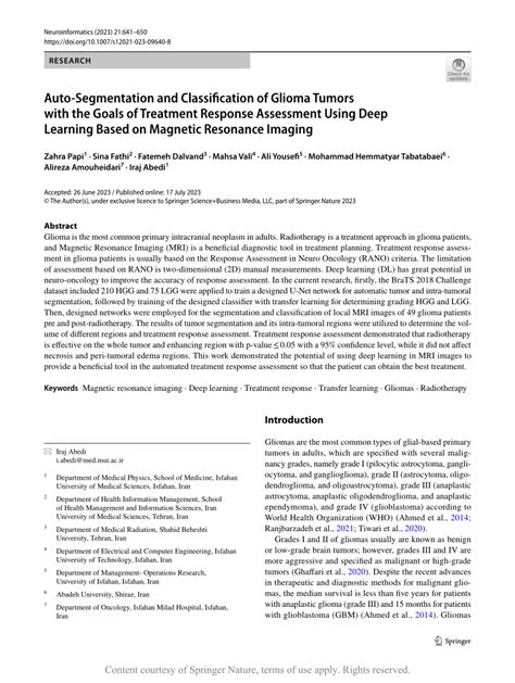 Auto Segmentation And Classification Of Glioma Tumors With The Goals Of