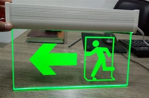 Acrylic Led Exit Signage With Battery Backup 6hrs Direct 230 Ac Voltage