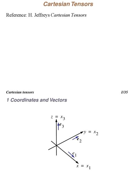 Cartesian Tensors Pdf Tensor Euclidean Vector