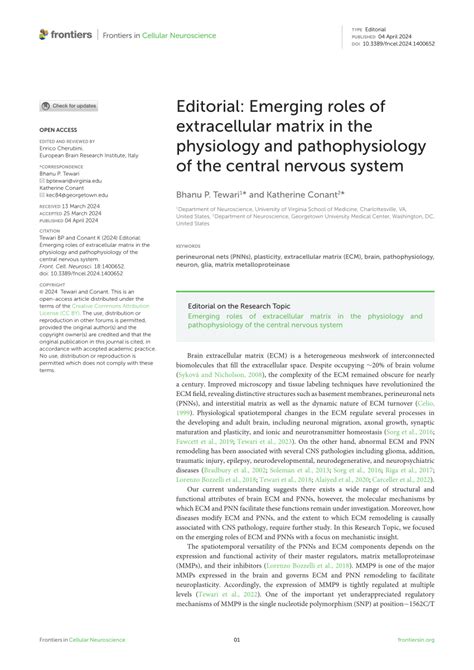 Pdf Editorial Emerging Roles Of Extracellular Matrix In The