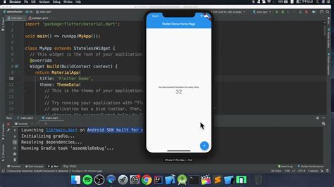 【flutter 程式設計入門實戰 30 天】day 3 6 第一個 Flutter 計數應用程式功能在模擬器上展示 Youtube