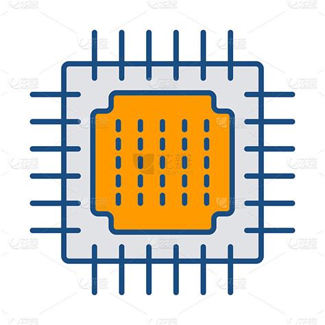 处理器芯片组图标设计矢量