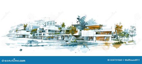 A Sketch Of A Futuristic Mixed Use Building With Retail Residential