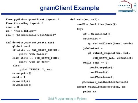 Grid Programming In Python With Py Globus Keith