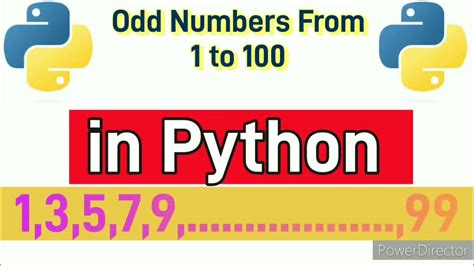 Print Odd Numbers From 1 To 100 In Python Using For Loop Python Youtube
