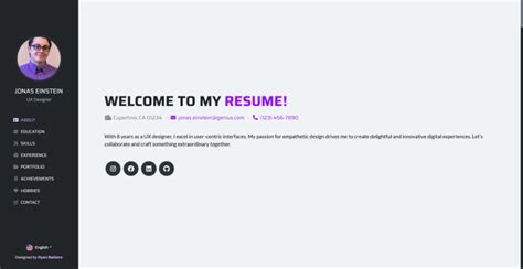 Ryanbalieiro Resume Free Personal Template Vue Bootstrap Template0