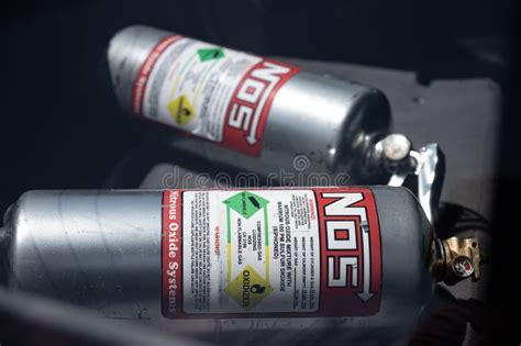 Closeup Of Some Nitrous Oxide Cylinders In A Trunk Of A Car Editorial Image Image Of Closeup