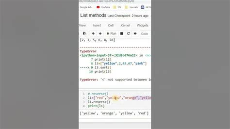 Reverse Method Gurukula Pythonprogramming Python Datatype List Reverse Youtube