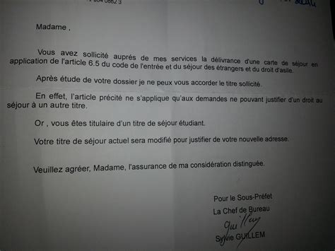 Letter Of Application Lettre Explicative Renouvellement Titre De Sejour